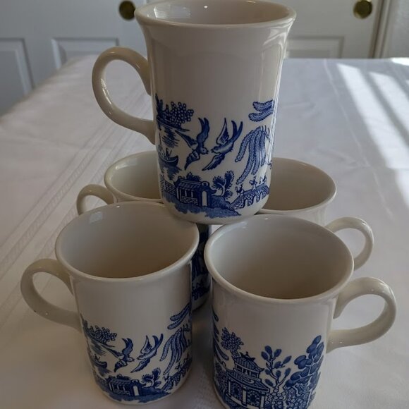 Churchill | Dining | Churchill Blue Willow Mugs Set F 5 Made In ...